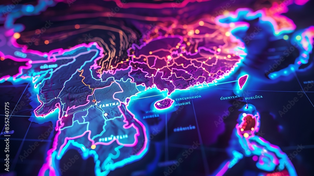 A Map of South East Asia with the map of singapore's , indonesia ...