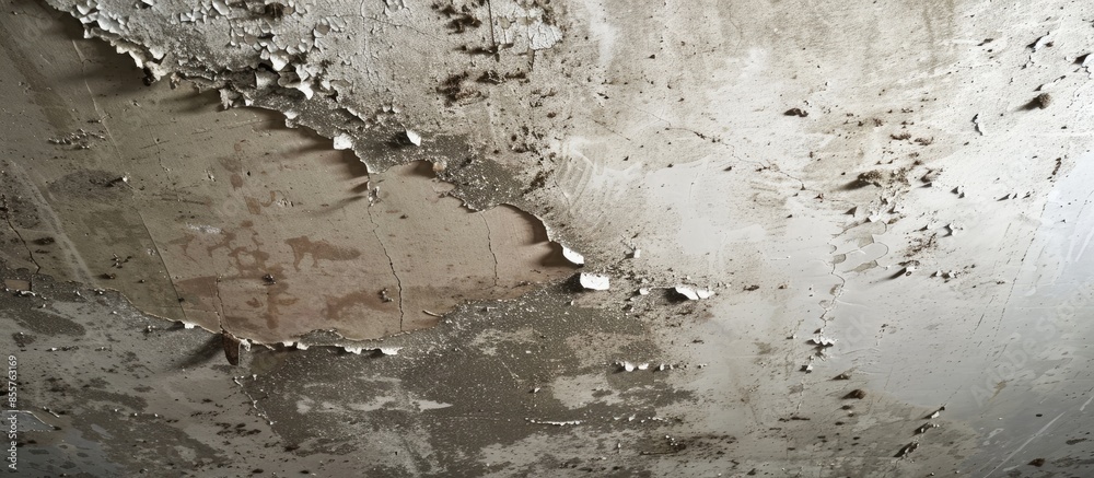 Dirt watery ceiling leaking view indicating dangerous of flood and mold ...
