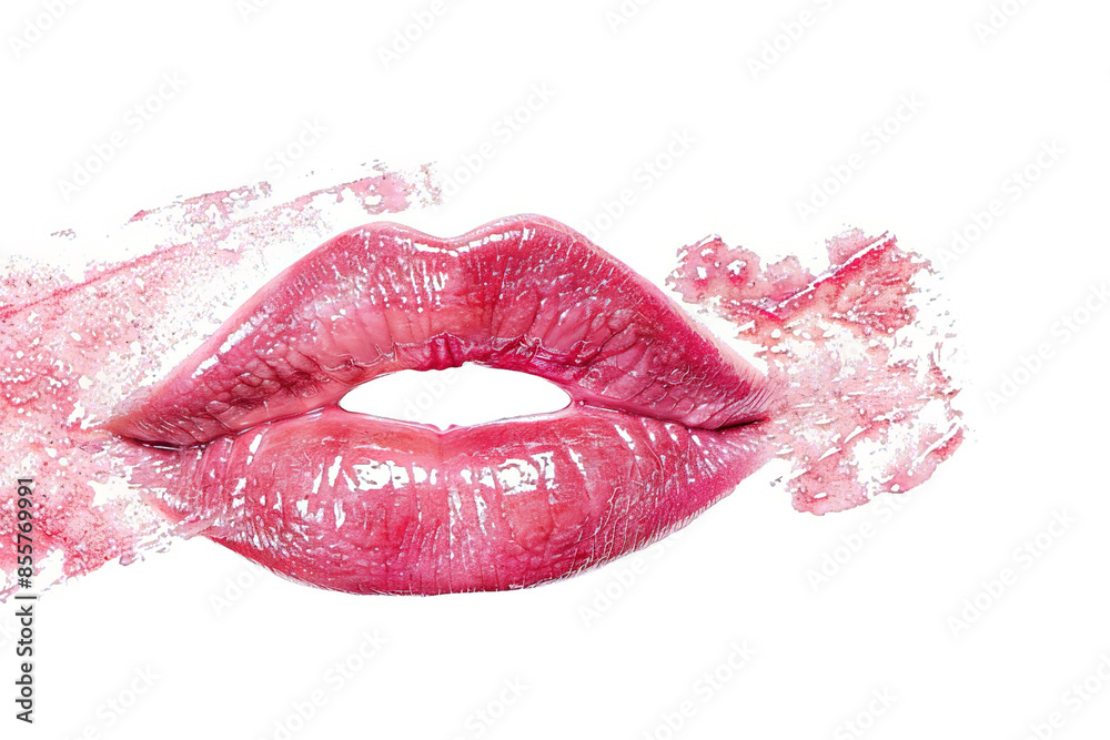 Abstract Lips with Glittering isolated on transparent background png ...