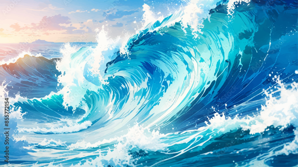 abstract soft blue and white abstract water color ocean wave texture ...