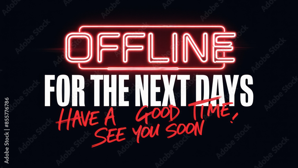 Offline for the next days Text on Black Background - Perfect Wallpaper ...
