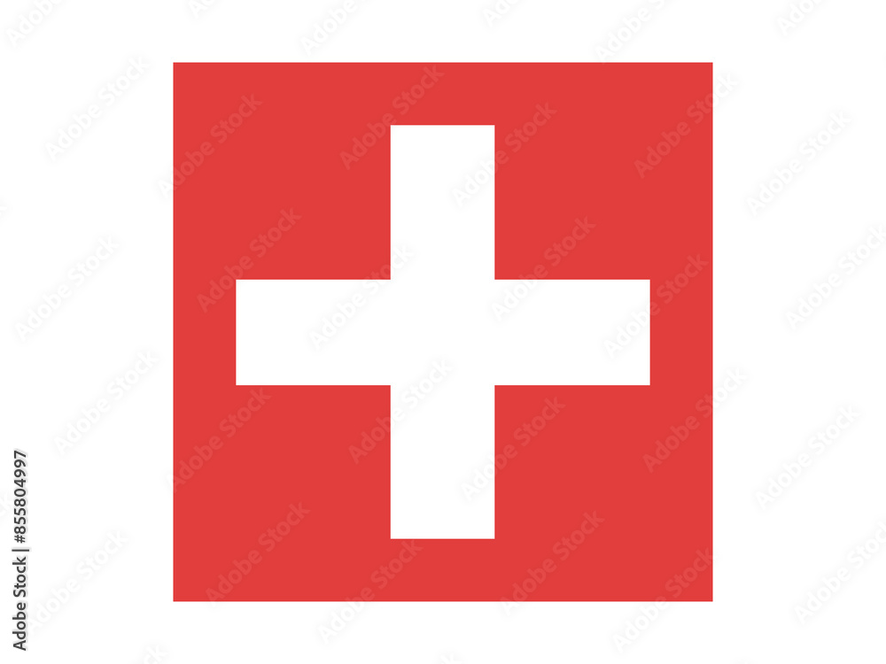 The red medical cross symbol. This symbol can be used to represent both ...