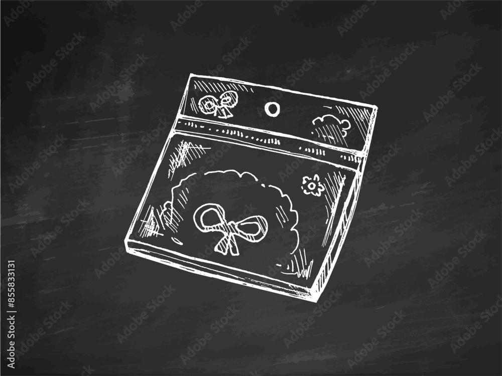 Vector hand-drawn school and office tools Illustration. Detailed retro ...