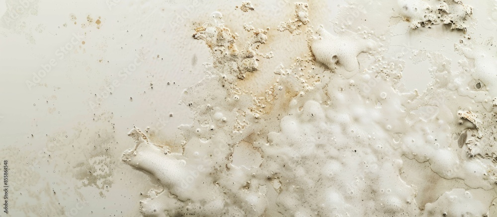 Mould fungus texture detail of molding interior, old white wall full of ...