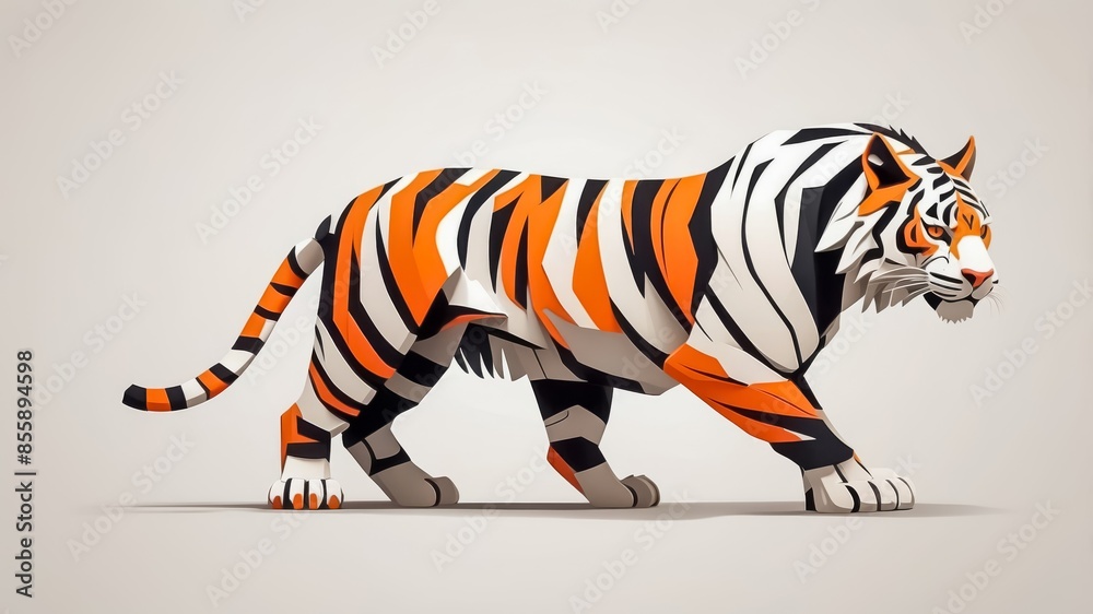 Orange, and Black Color Scheme of a White Tiger, Sports Team Logo ...