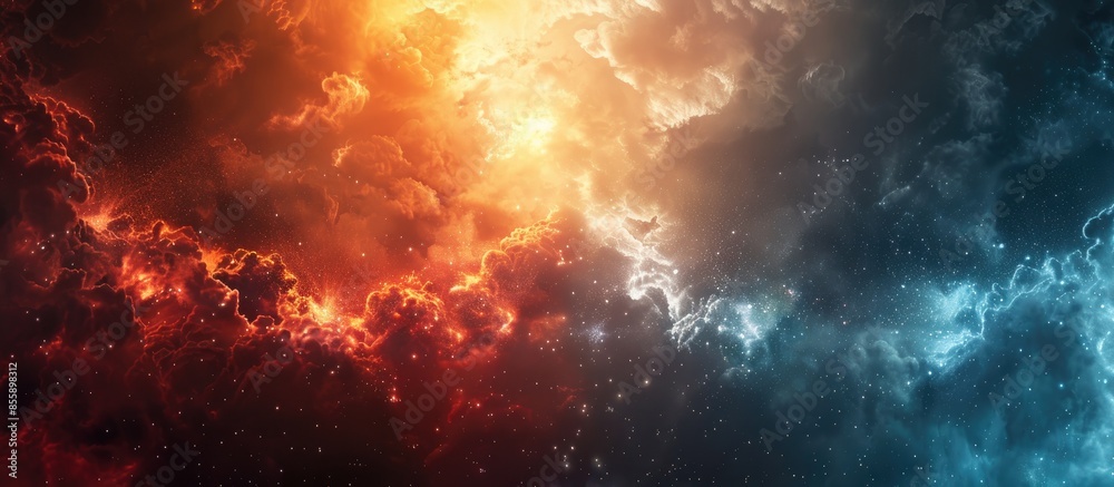 Heaven and hell clash background concept art. Copy space image. Place ...