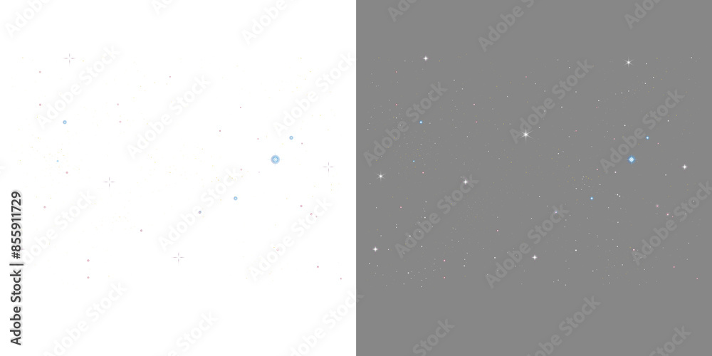 Moon, star, stars, sparkles, falling star, isolated on transparent ...