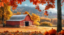 Old Farmhouse And Pumpkin Field Free Stock Photo - Public Domain Pictures