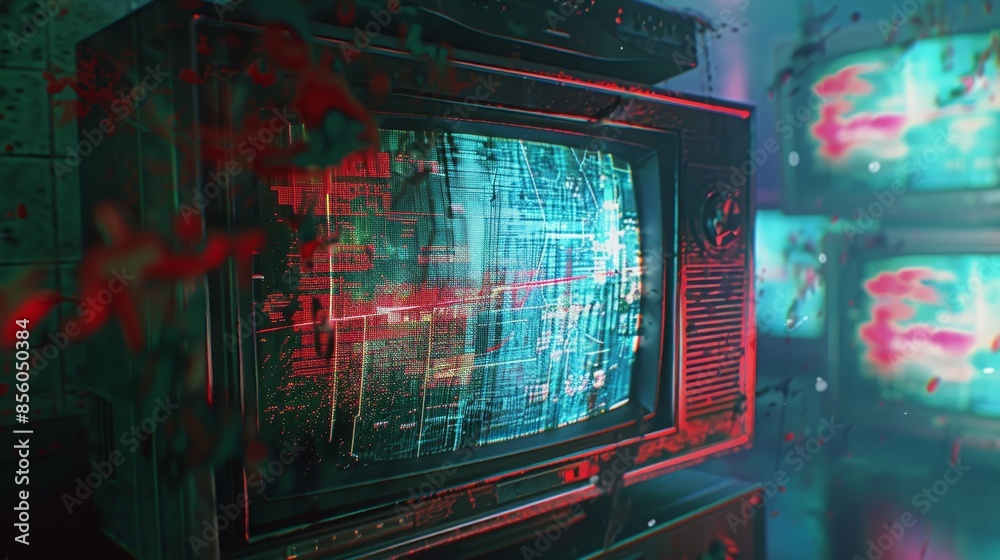 TV static noise, glitch effect, screen noise texture, digital ...