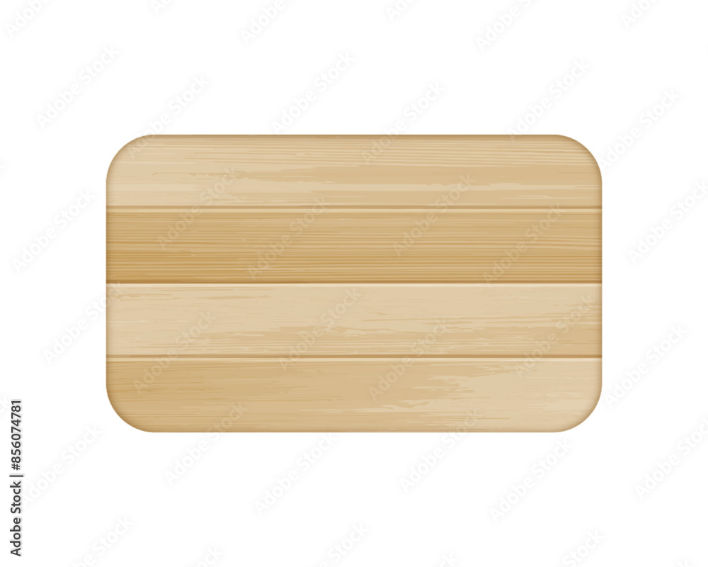 Vector realistic light brown wooden rectangle plaque. Wood texture ...
