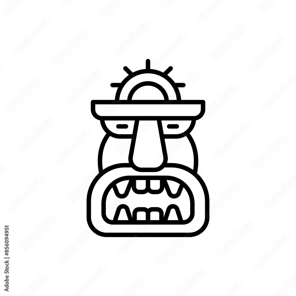Tiki statue outline icons, minimalist vector illustration ,simple ...