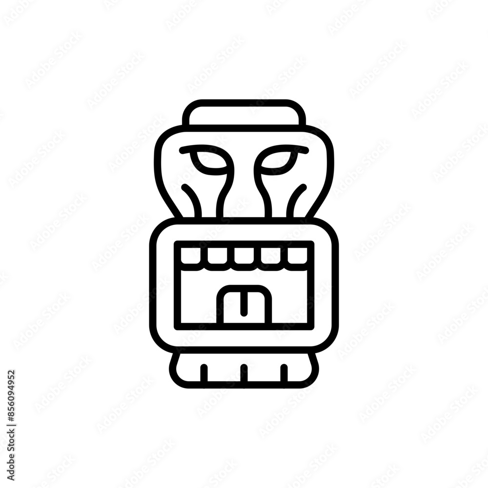 Tiki statue outline icons, minimalist vector illustration ,simple ...