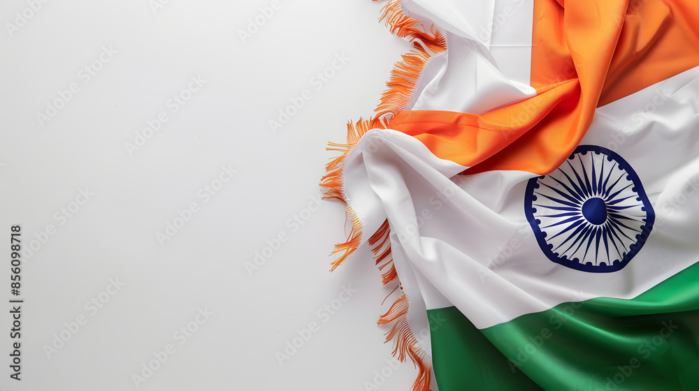 Photorealistic banner of an Indian state flag isolated on white ...