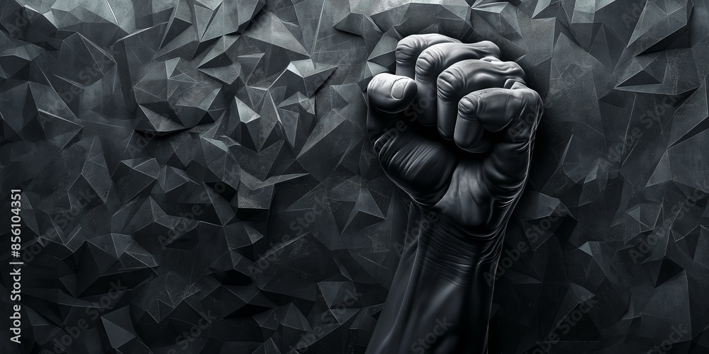Clenched fist with rugged texture representing power and determination ...