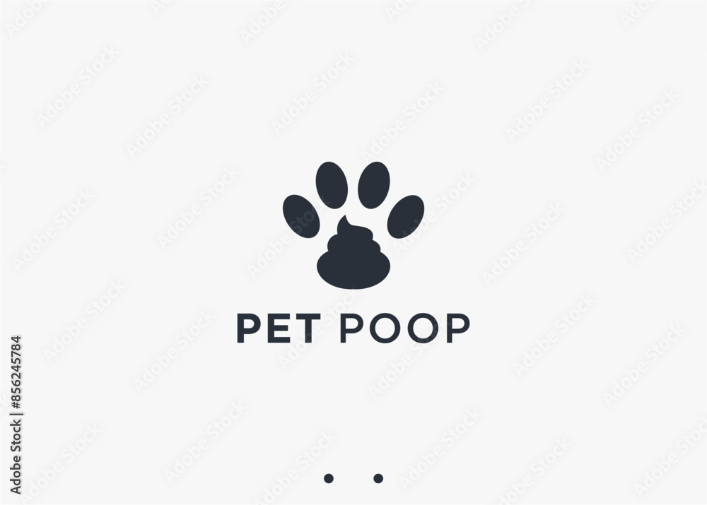 paw with poop logo design vector silhouette illustration Stock Vector | Adobe Stock