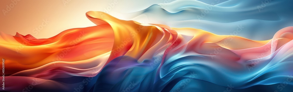 Colorful Waves: Abstract Blue & Orange Complimentary Gradients Texture ...