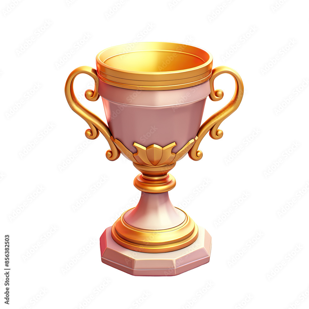 3D Cartoon Trophy Cup Illustration | Isolated on Transparent & White ...