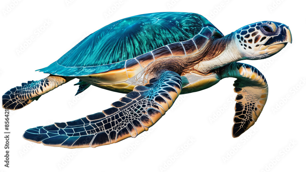 sea turtle isolated on white background , transparent png image Stock ...