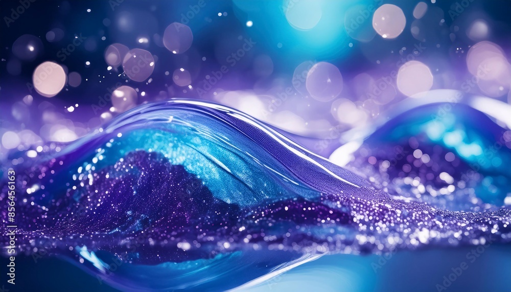 Glitter gloss spill. Sparkling paint texture. Blur purple blue color ...