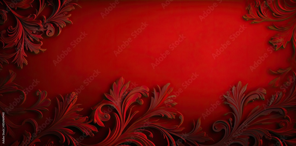 red background wallpaper with a floral pattern Stock Illustration ...