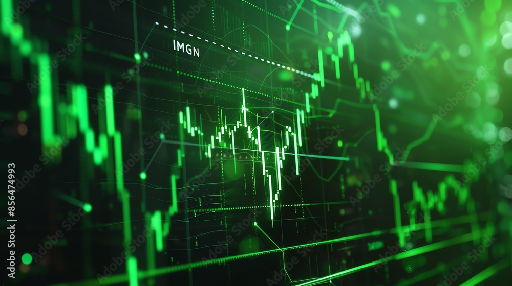 wallpaper of detailed and engaging image of a stock market chart with a ...
