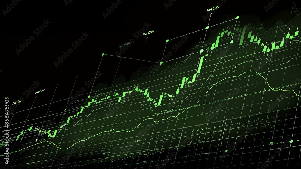 walpaper of detailed and engaging image of a stock market chart with a ...