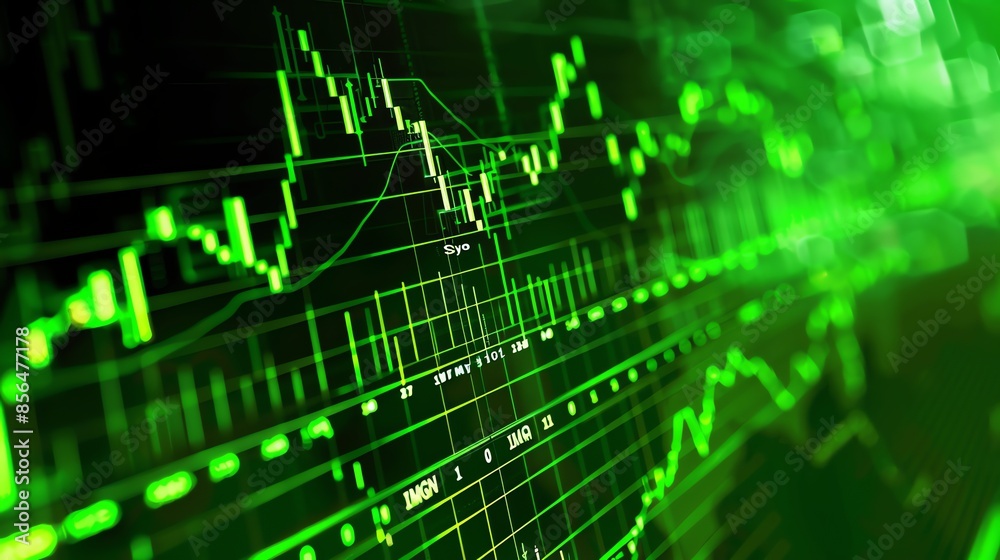 walpaper of detailed and engaging image of a stock market chart with a ...