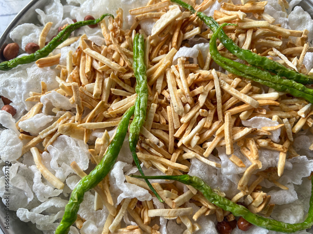 Sabudana Papad or Sago Pappadam with aloo kandi is a white crunchy big ...