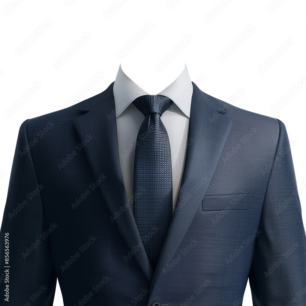 Businessman navy blue suit mockup with dotted tie and formal design on ...