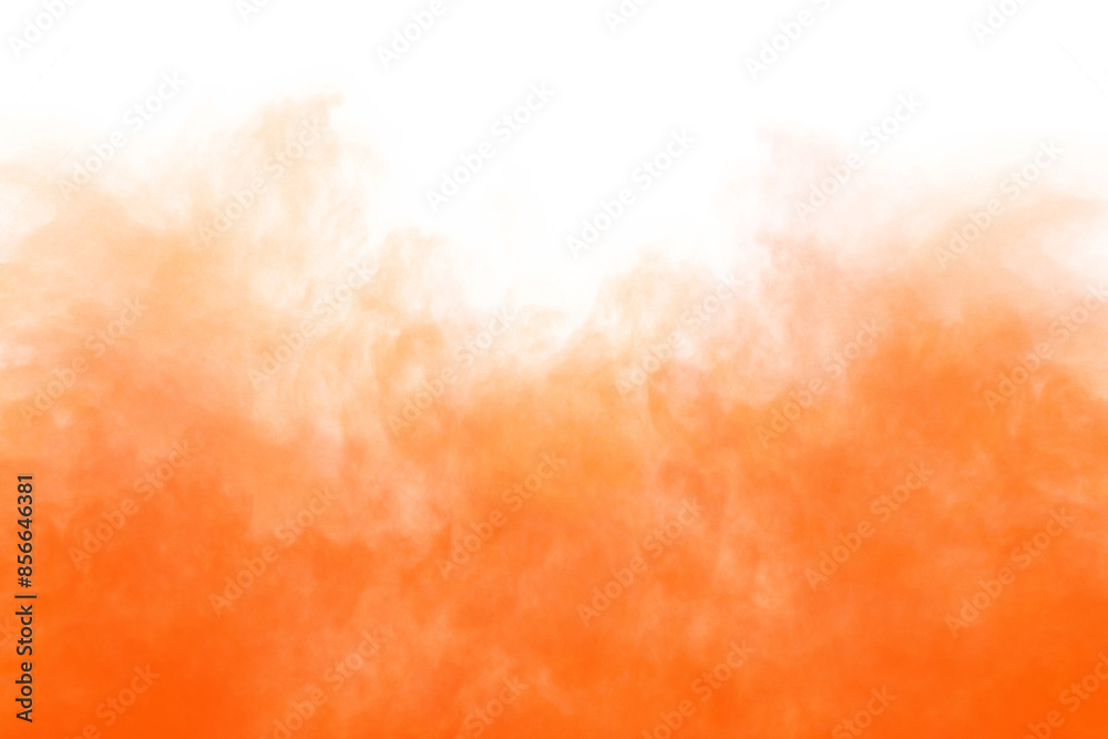 Abstract orange smoke effect isolated on transparent white background ...