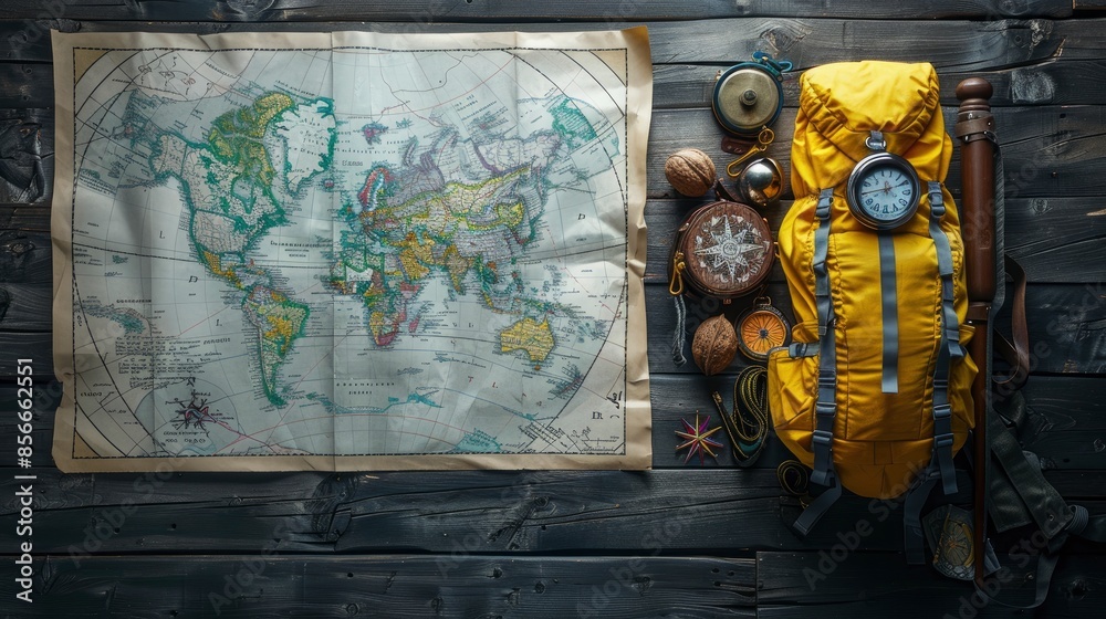 history class background with maps and historical artifacts, a timeline ...