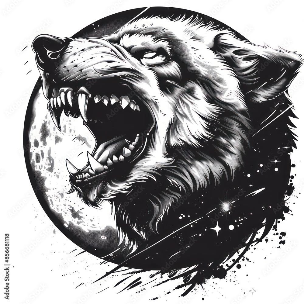 Tribal Wolf Head Logo. Tattoo Design. Animal Stencil Vector ...