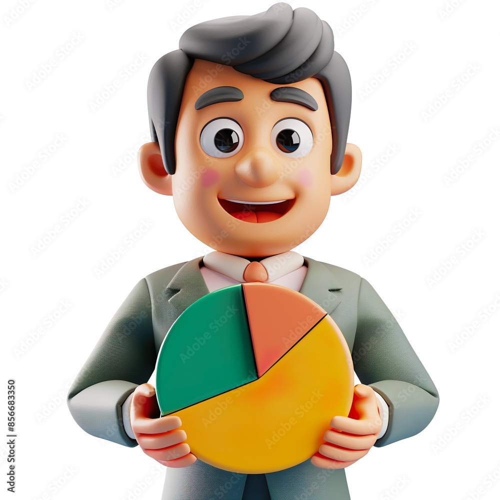 3d cartoon illustration of angled view close up shot of a male ...