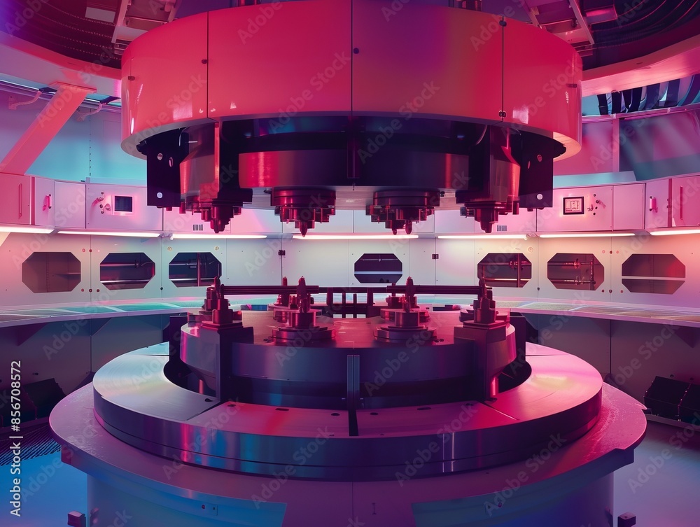 Synchrotron light research, cuttingedge technology, front view ...