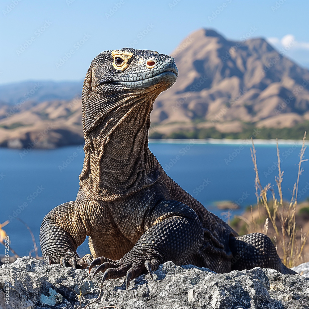 Generative AI, Explore Komodo Island: Home to the Majestic 3-Meter ...