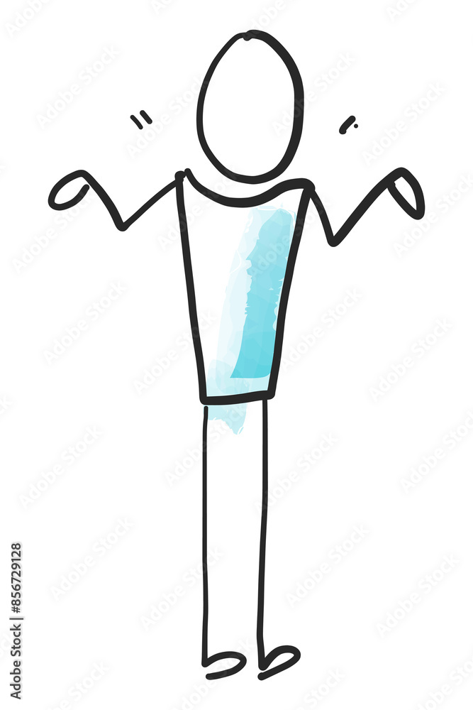 Person shrugging png, confused stickman digital sticker in transparent ...