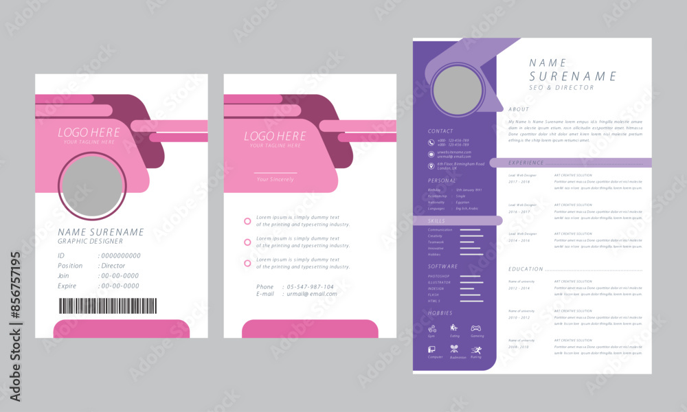 Creative id card template layout Stock Vector | Adobe Stock