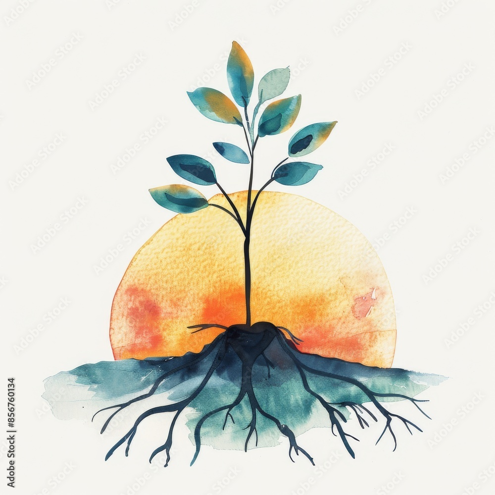 Illustration of the mustard seed. Watercolor illustration of a little ...