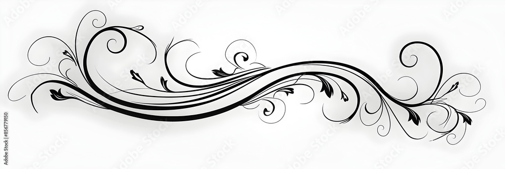 Smooth Flowing Cursive Doodle Clipart with Gentle Swirling Lines in ...