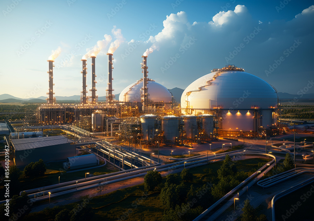 Massive LNG Storage Tank Facility - Industrial Energy Infrastructure ...