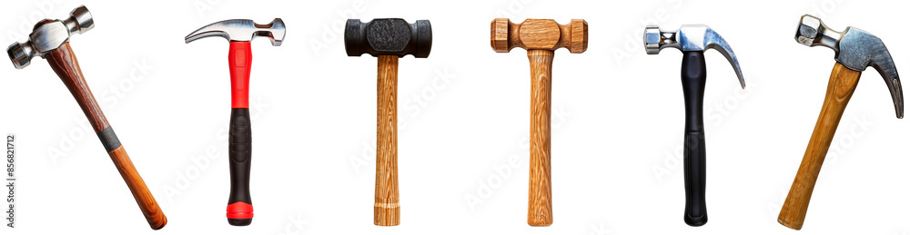 Different types of hammers png, hammer tool bundle or set isolated on ...