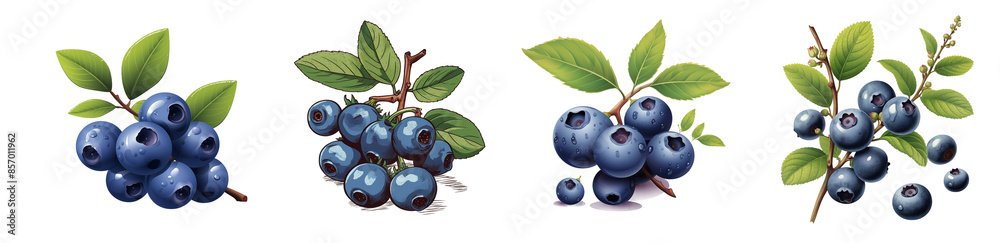 Realistic 3D Blueberries Illustration - Blueberry Perfect for Healthy ...
