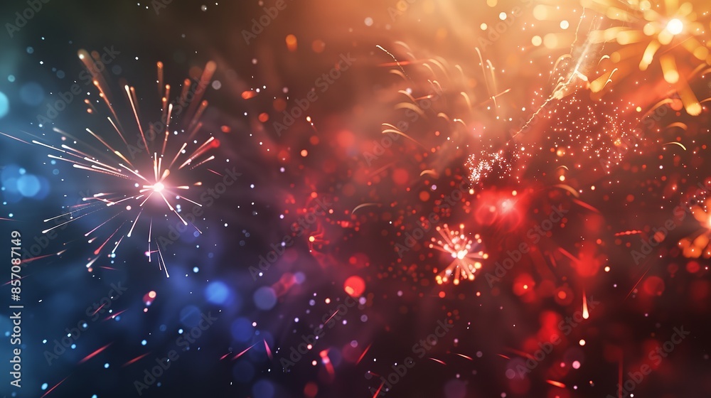 American flag colors and fireworks mockup background Stock Illustration ...