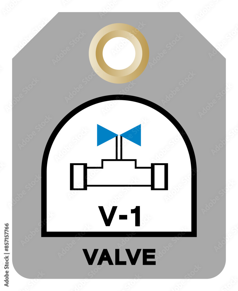 V-1 Valve Isolation Point Tag Label Symbol Sign, Vector Illustration ...