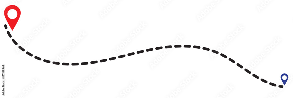 Route location icon on white background. Start and end journey signs ...