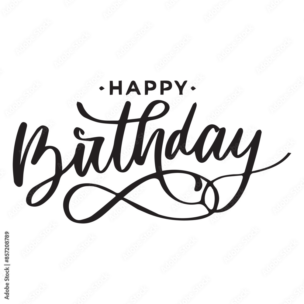 Happy Birthday Calligraphy lettering card. Vector calligraphy isolated ...