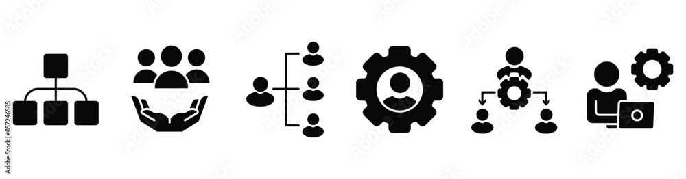 collection of human resource organization management with gear setting ...