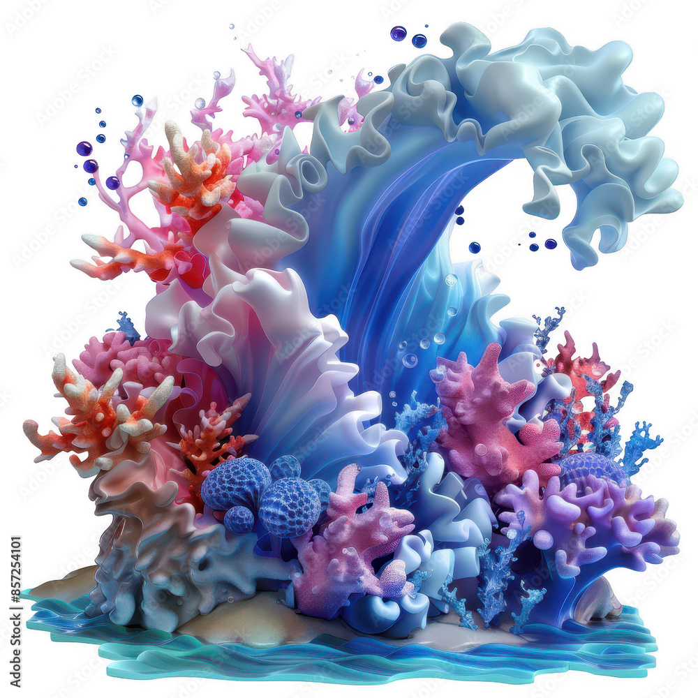 Coral Reef, Vibrant underwater coral formation with various colors ...