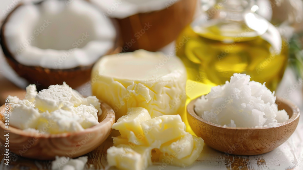Visual Texture and Consistency Close-up shots of different fats and ...
