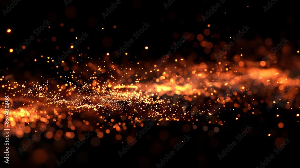 Fire buckets particles over black background. Fire sparks background ...